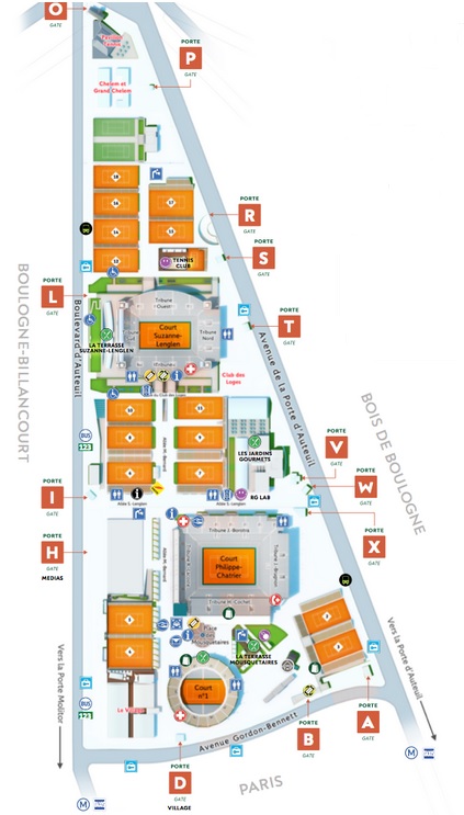 Roland Garros Location In Paris Map - Map